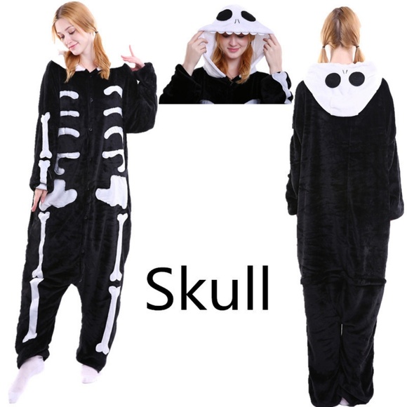 Intimates & Sleepwear | New Skull Skeleton Onesie Kigurumi Pajama ...